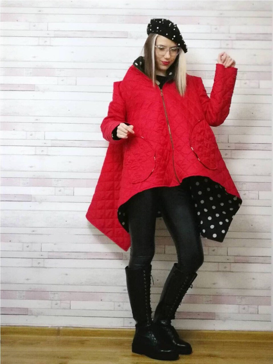 Extravagant Red Jacket / PLUS SIZES / Windproof Jacket / Oversized ...
