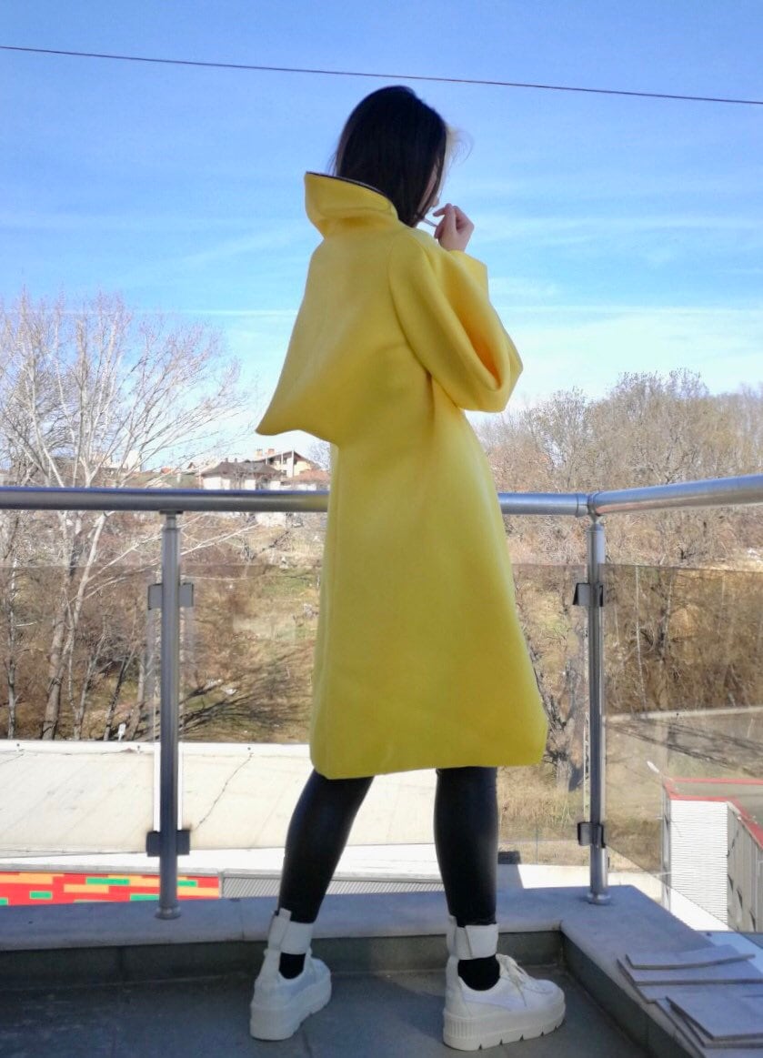 Yellow Zip up Coat / Extravagant Yellow Jacket / Full Zip - Etsy