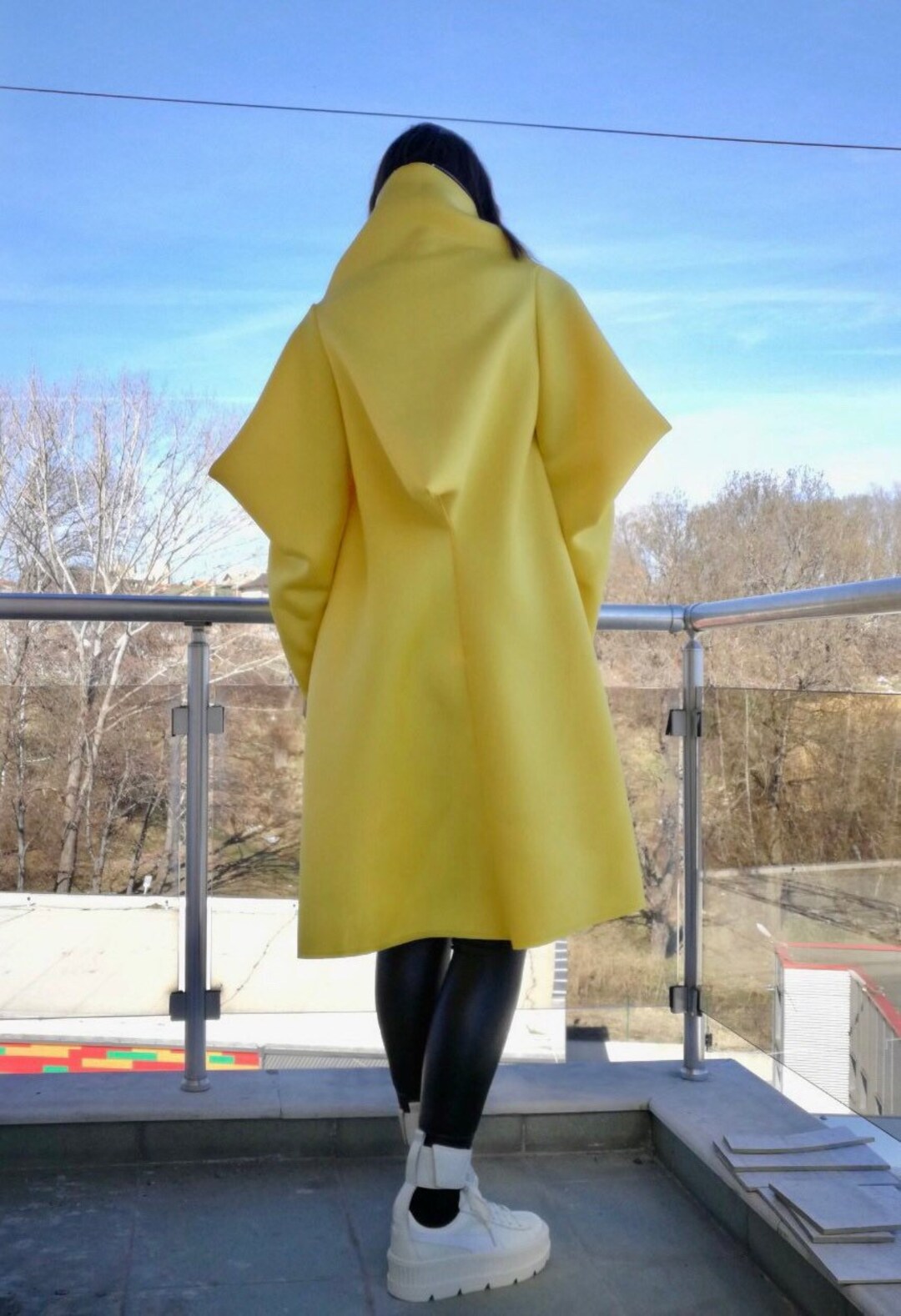 Yellow Zip - up Coat / Extravagant Yellow Jacket / Full - Zip Women's ...