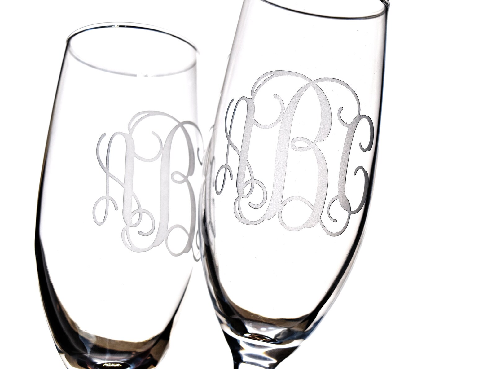 Personalized Toasting Flutes set of 2 Monogram Wedding - Etsy