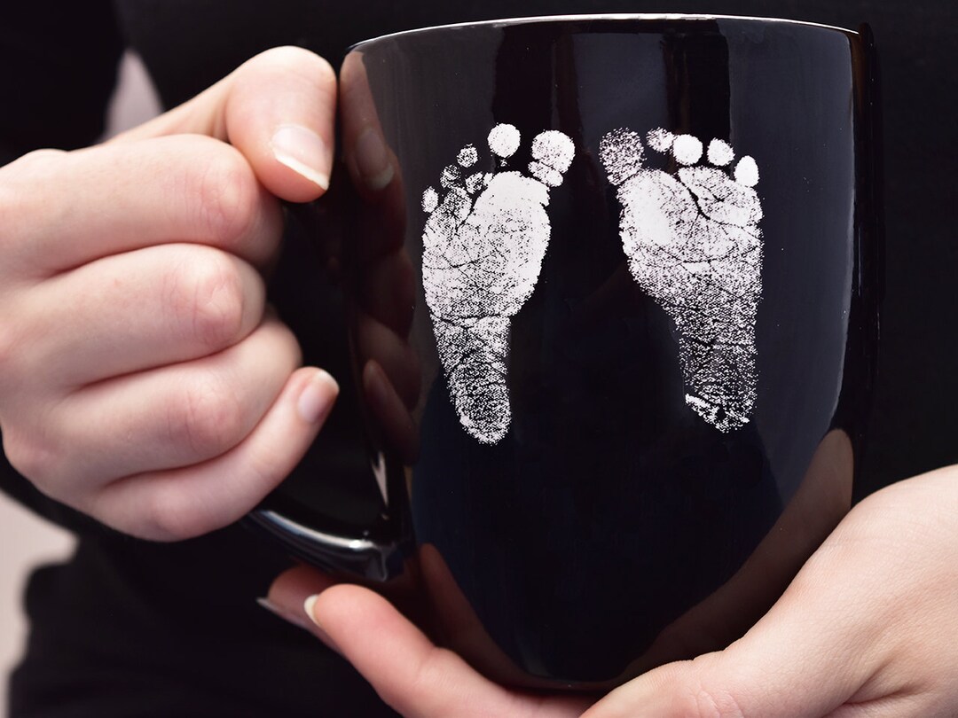 Personalized Foot Print Mug, Foot Print Coffee Mug, Actual Footprint ...