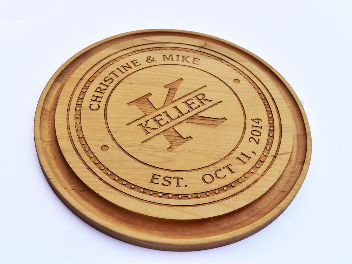 Personalized Cutting Board Engraved Circular Board Round | Etsy
