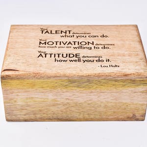 Personalized Wood Box, Rustic Quote Box, Custom Wooden Boxes, Lou Holtz ...