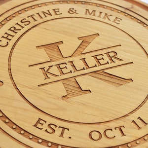Personalized Cutting Board, Engraved Circular Board, Round Cutting ...