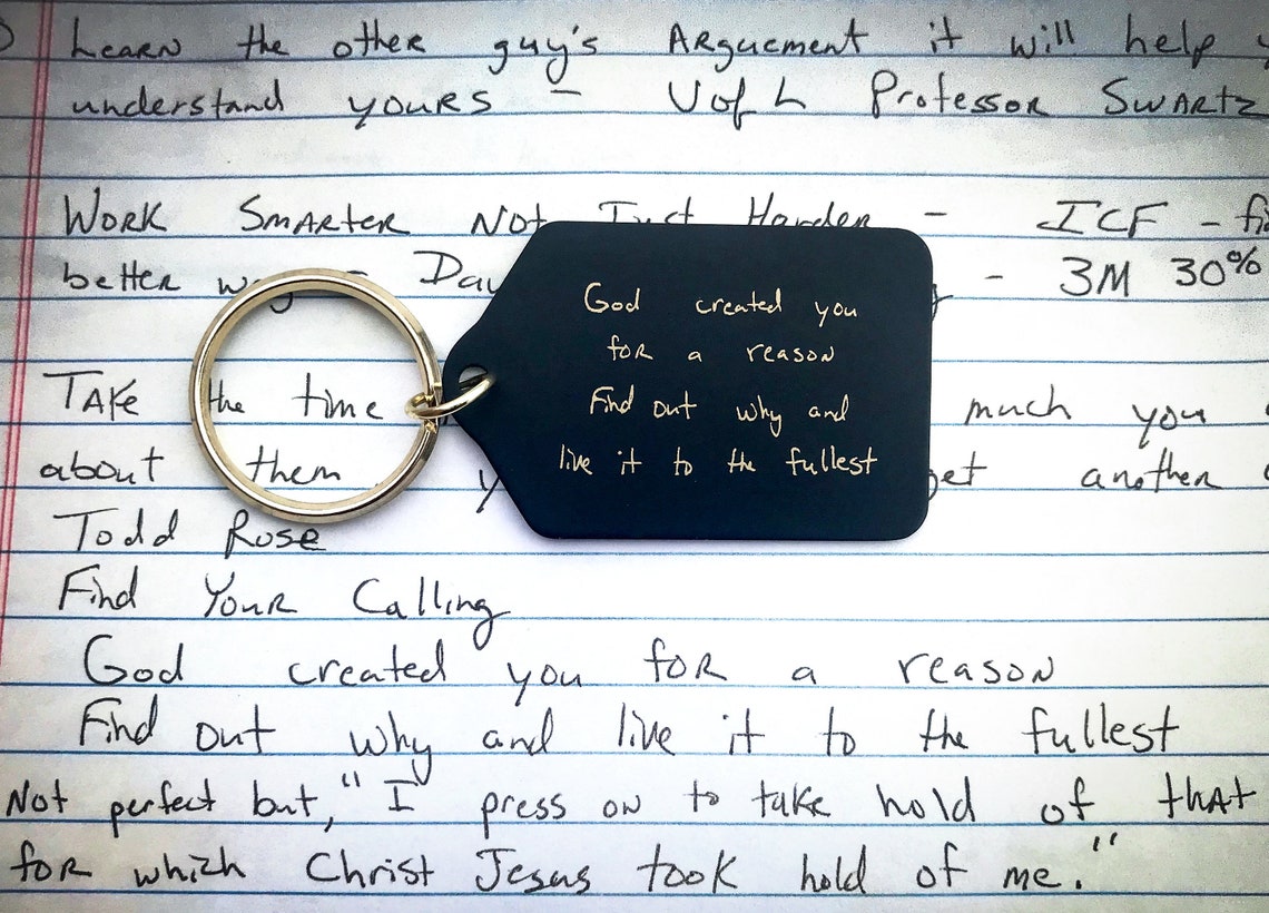 Handwritten Key Chain Personalized Writing Handwritten Key | Etsy