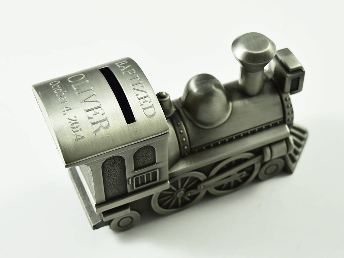 Personalized Train Bank Locomotive Piggy Bank Personalized | Etsy