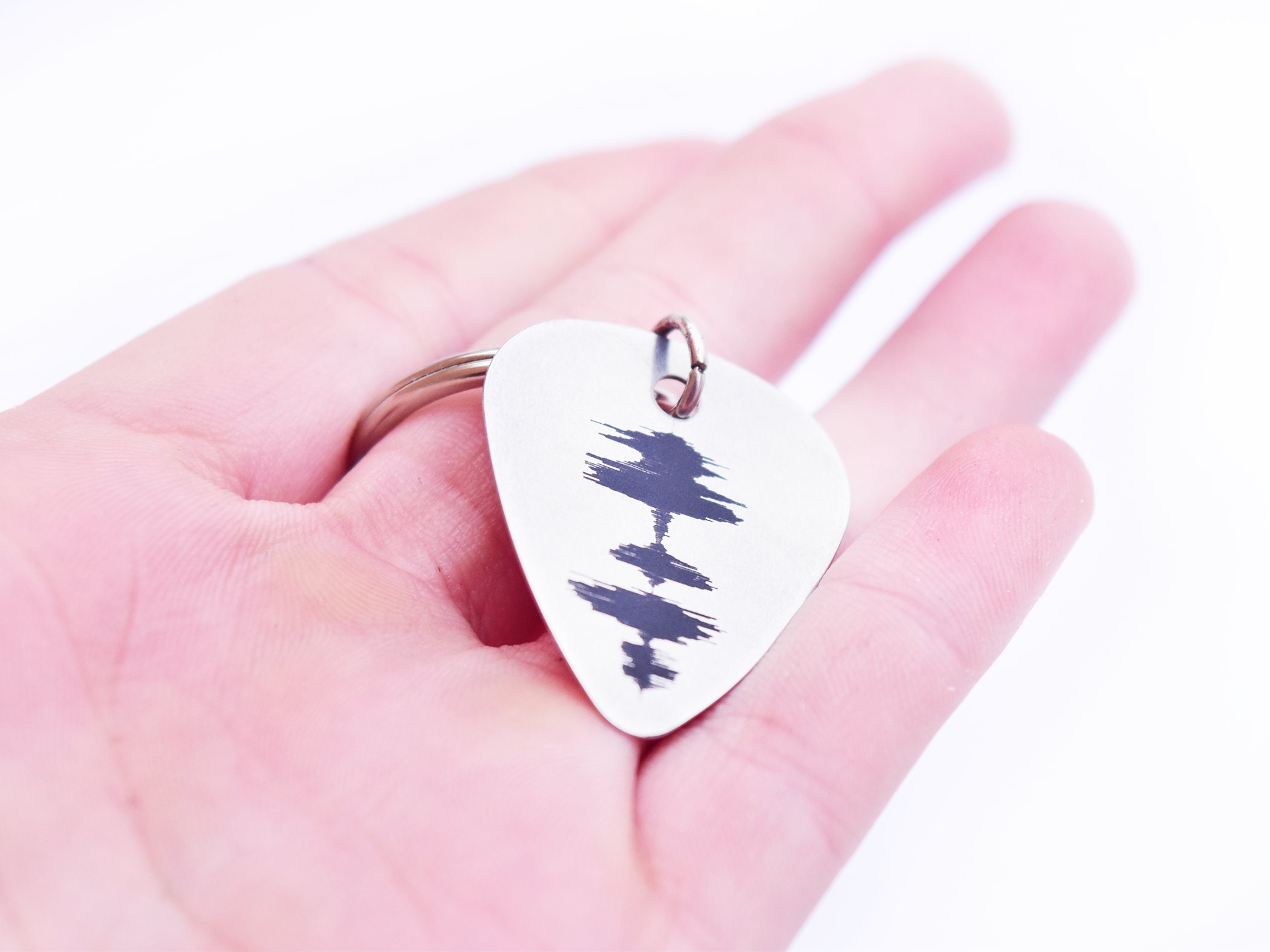 Sound Wave Guitar Pick Key Chain Personalized Sound Wave - Etsy