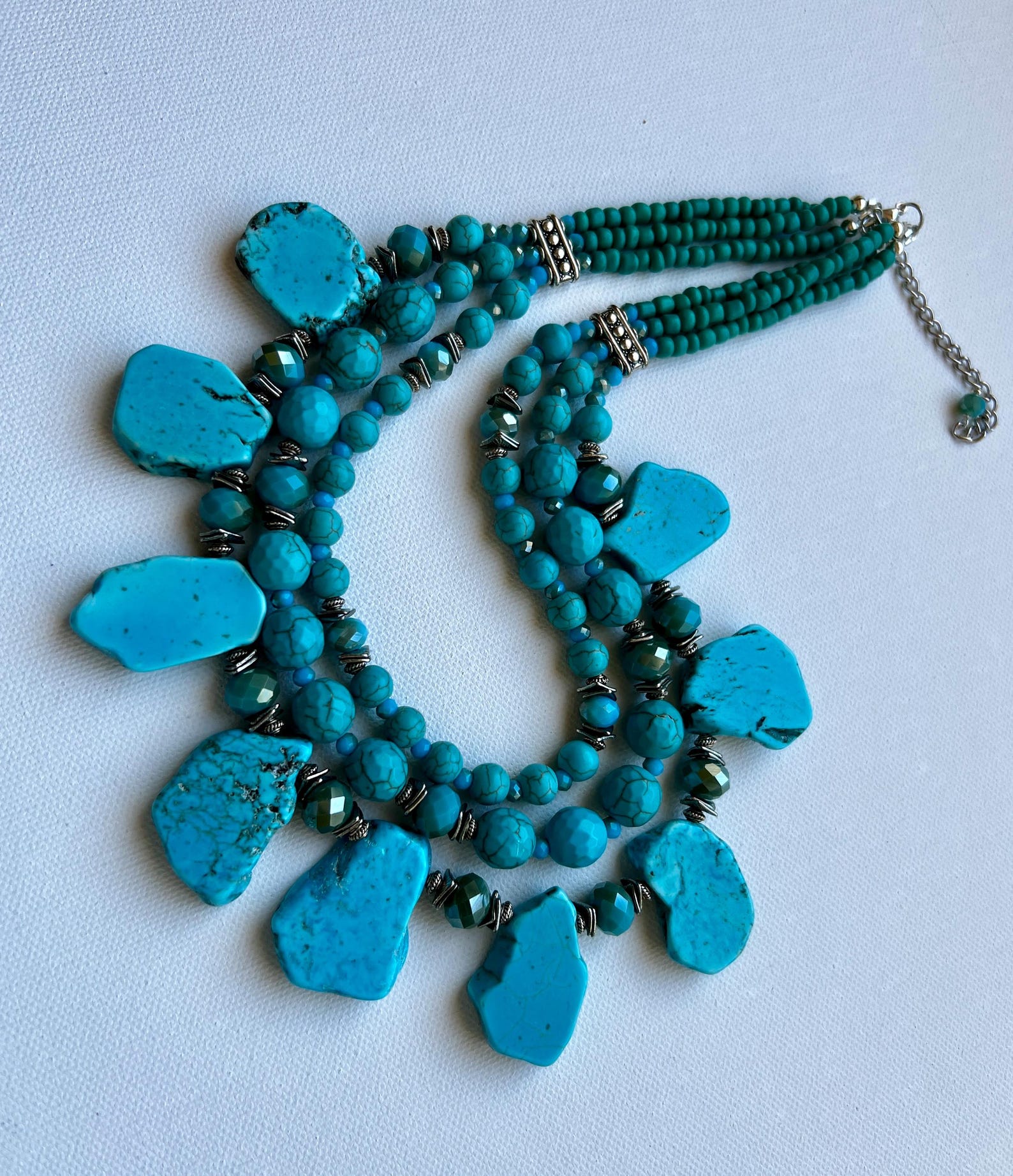 Multi Strand Slab Turquoise Statement Necklace - Etsy