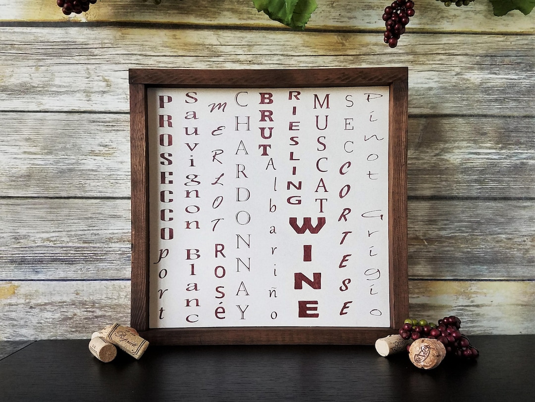 Framed Winery Wall Decor, Wine Sign, Wine Style, Framed Wooden Wine ...