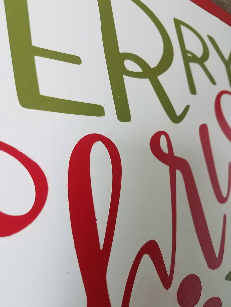 Merry Christmas Framed Sign Red and Green Wall Decor - Etsy