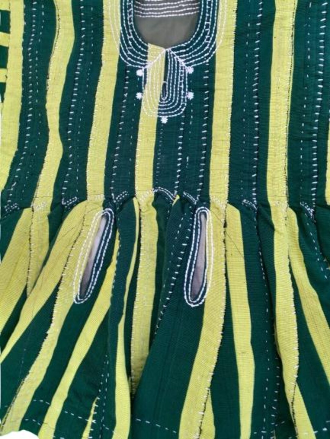 Handwoven Fugu Smock Top: Northern Ghana Batakari, Yellow & Green - Etsy