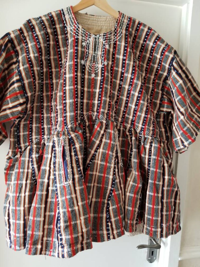 Qaulity Short Sleeve Northern Ghana Orange Men Hand Woven Traditional ...