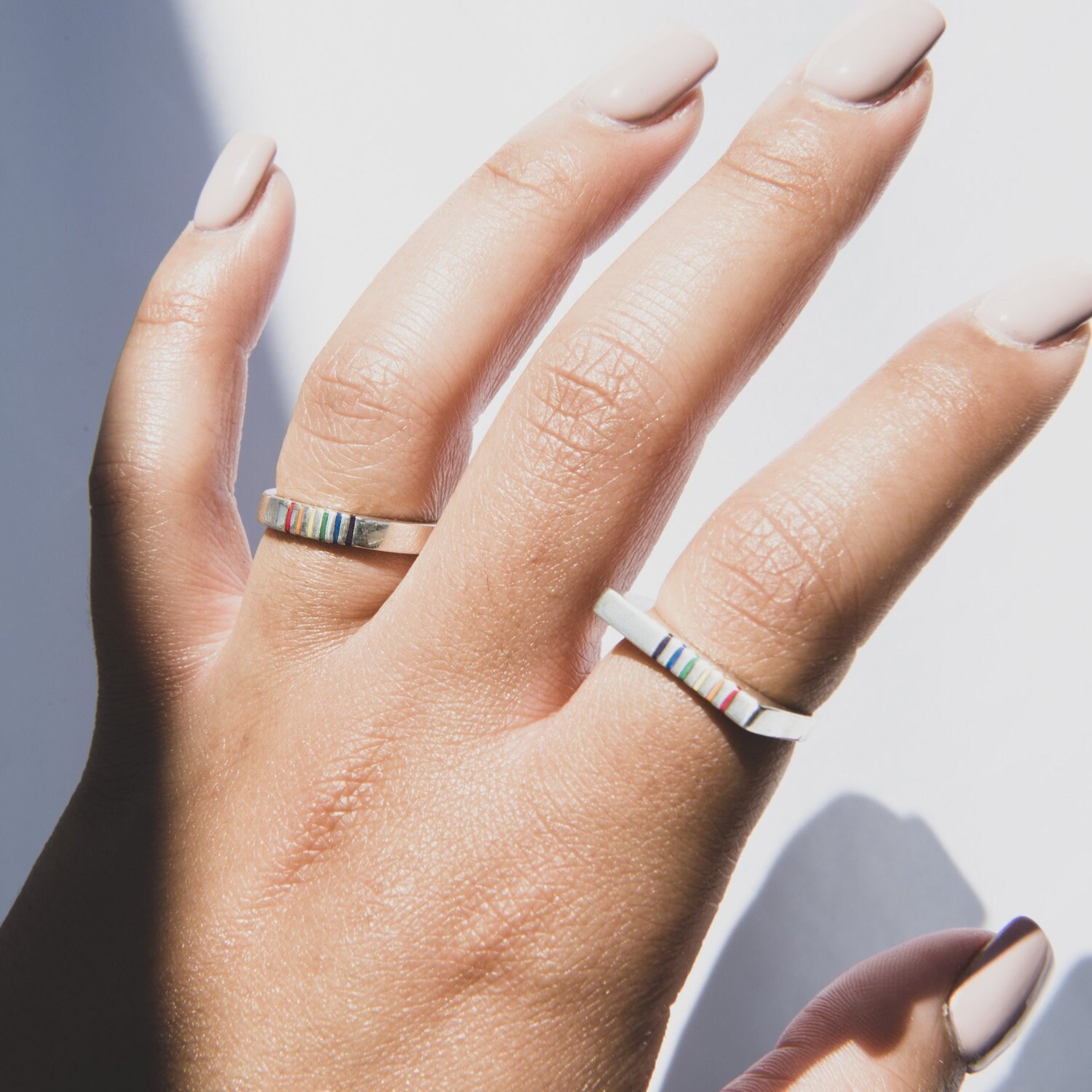 Pride Ring Sterling Pride Ring Rainbow Ring Silver - Etsy