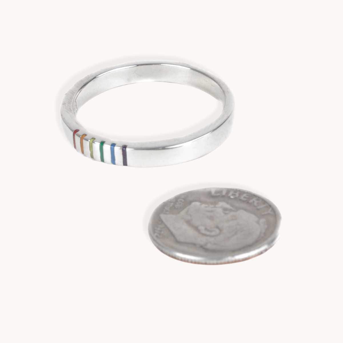 Pride Ring Sterling Pride Ring Rainbow Ring Silver - Etsy