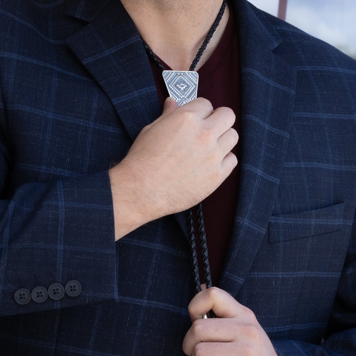 Sterling Silver Formal Bolo Tie, Bolo Tie for Men and Women, Wedding ...