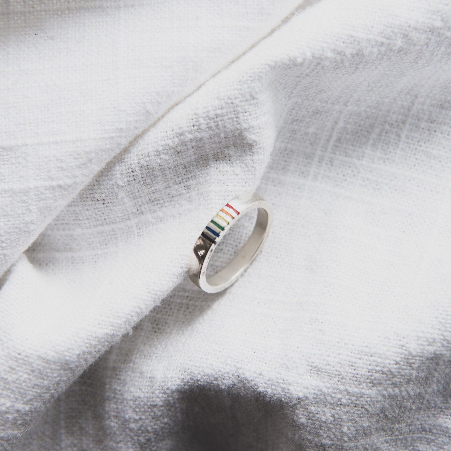 Pride Ring, Sterling Pride Ring, Rainbow Ring Silver, Stackable Rainbow ...