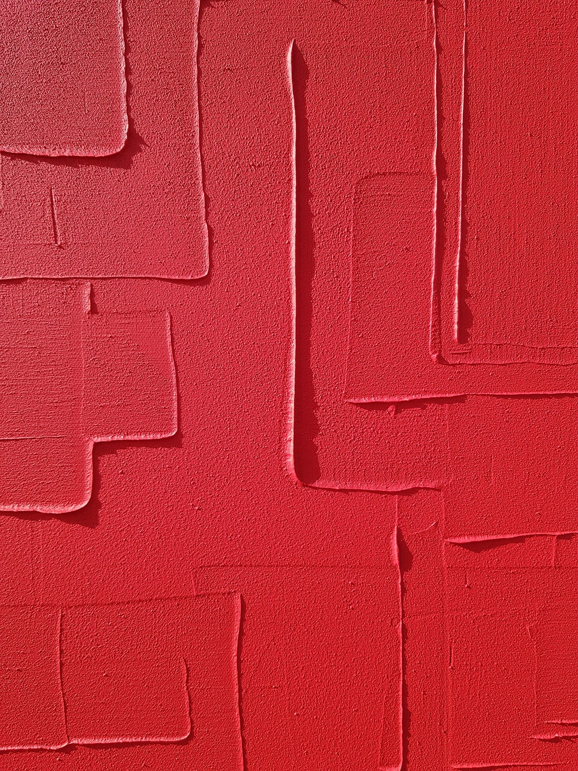 Monochrome Red Painting Minimalist Painting Handmade Canvas - Etsy