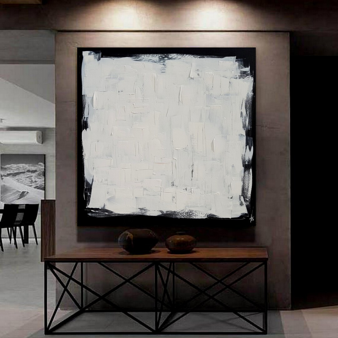 Contemporary Abstract Monochrome Minimalist Painting Handmade Painting ...