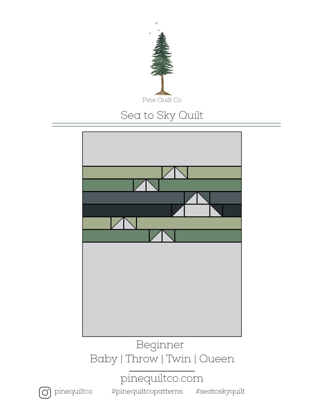 Sea to Sky Quilt Pattern PDF Download | Modern Quilt Pattern | Beginner ...