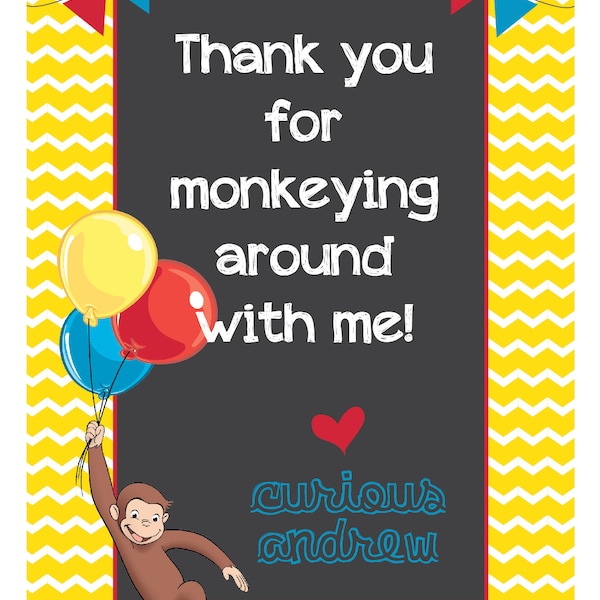Curious George Cards - Etsy