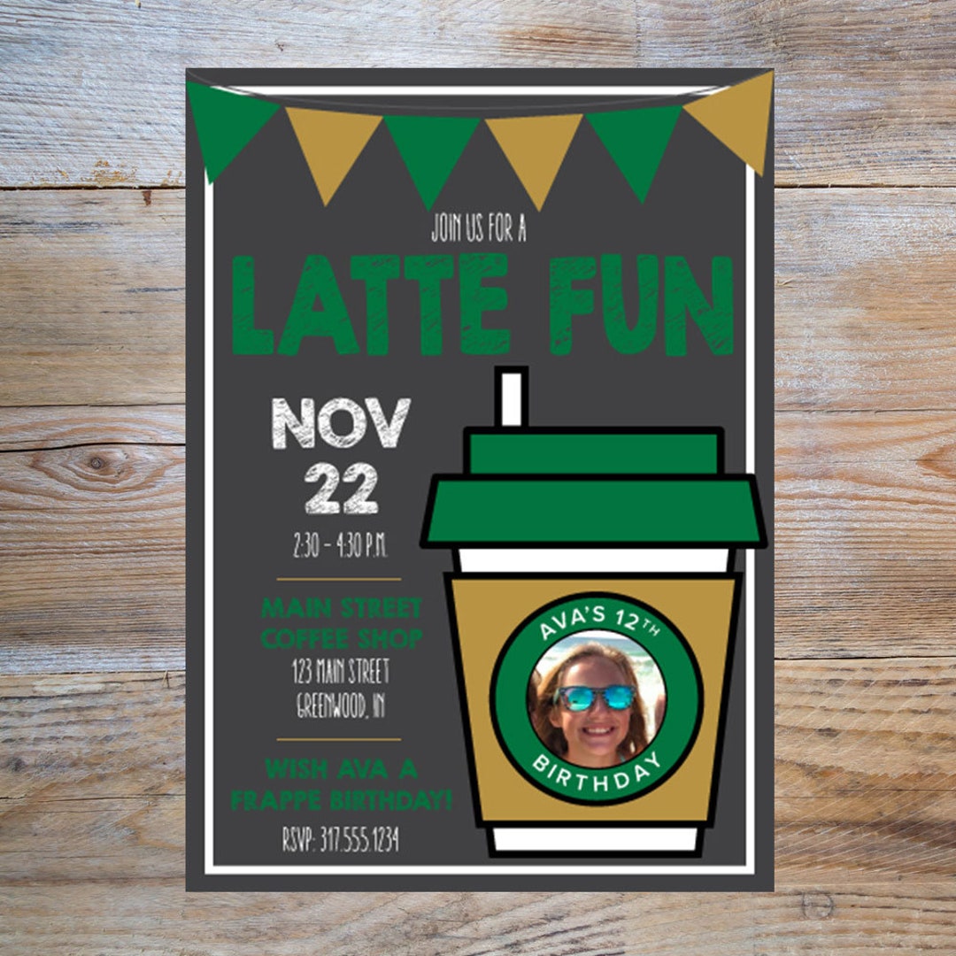 Coffee Themed Birthday Party Invitation - Etsy