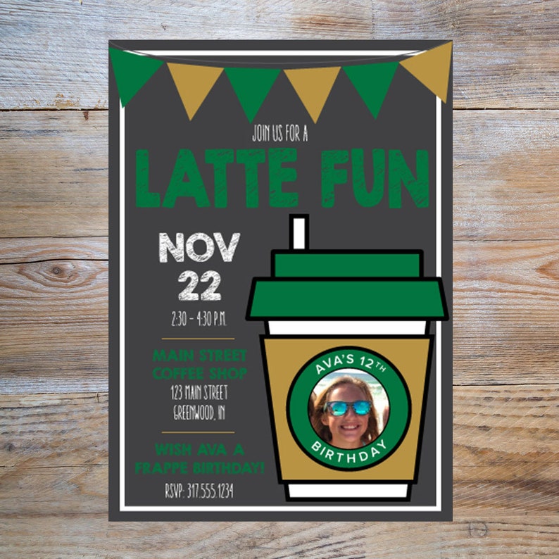 Coffee Themed Birthday Party Invitation - Etsy
