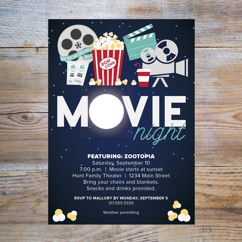 Movie Night Invitation - Etsy