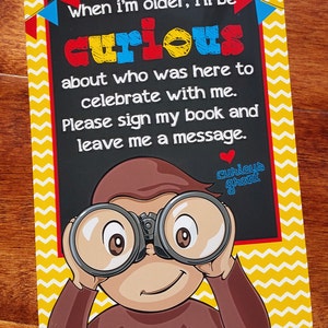 Curious George Bundle: Birthday Invitation, Thank You Card, Guest Book ...