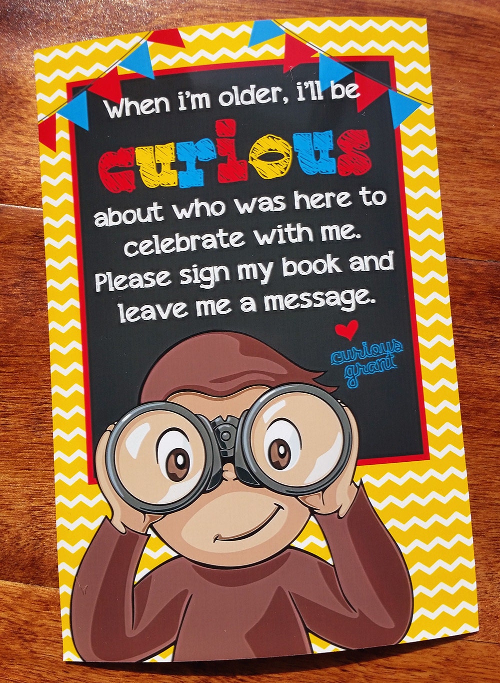 Curious George Bundle: Birthday Invitation, Thank You Card, Guest Book ...