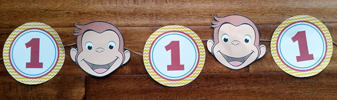 Curious George Birthday Banner - Etsy