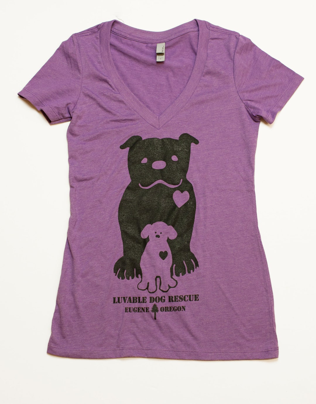 Luvable Dog Rescue Adorable Ladies Purple V-neck T-shirt - Etsy