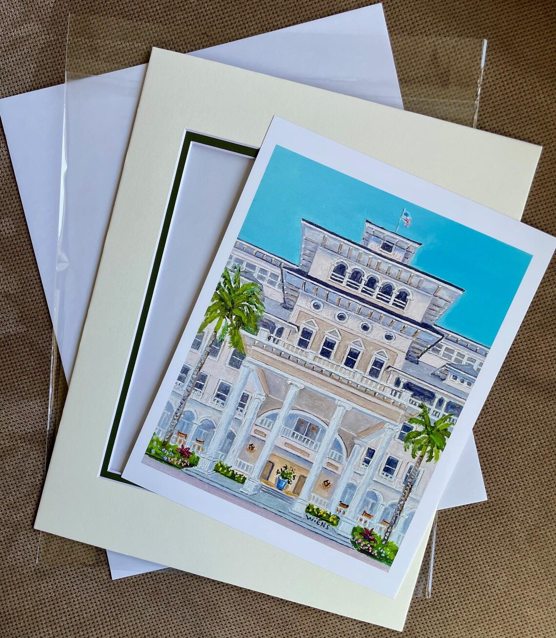 Moana Surfrider Hotel 8x10" Print Mounted in 11x14" Double Mat ...