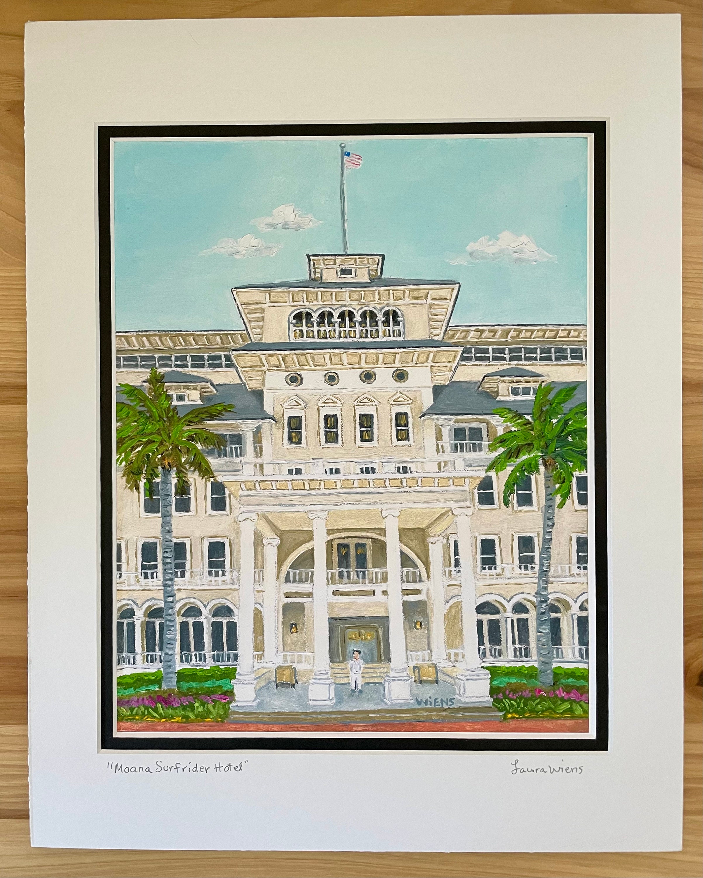 Moana Surfrider Hotel 8x10 Print, Mounted in 11x14 Double Mat ...
