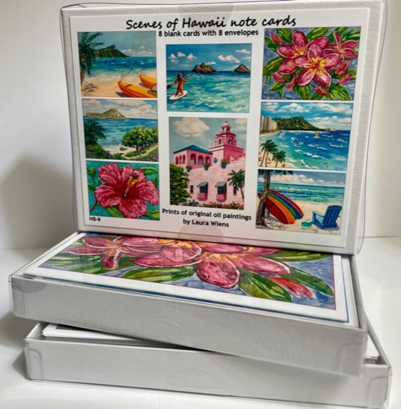 Hawaii Note Cards, Diamond Head, Waikiki, Windward Shore, Kailua, Mokes ...