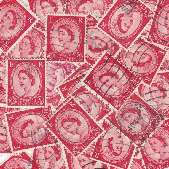 Art & Collectibles English postage stamps Dark Red maroon stamps 1p GB ...
