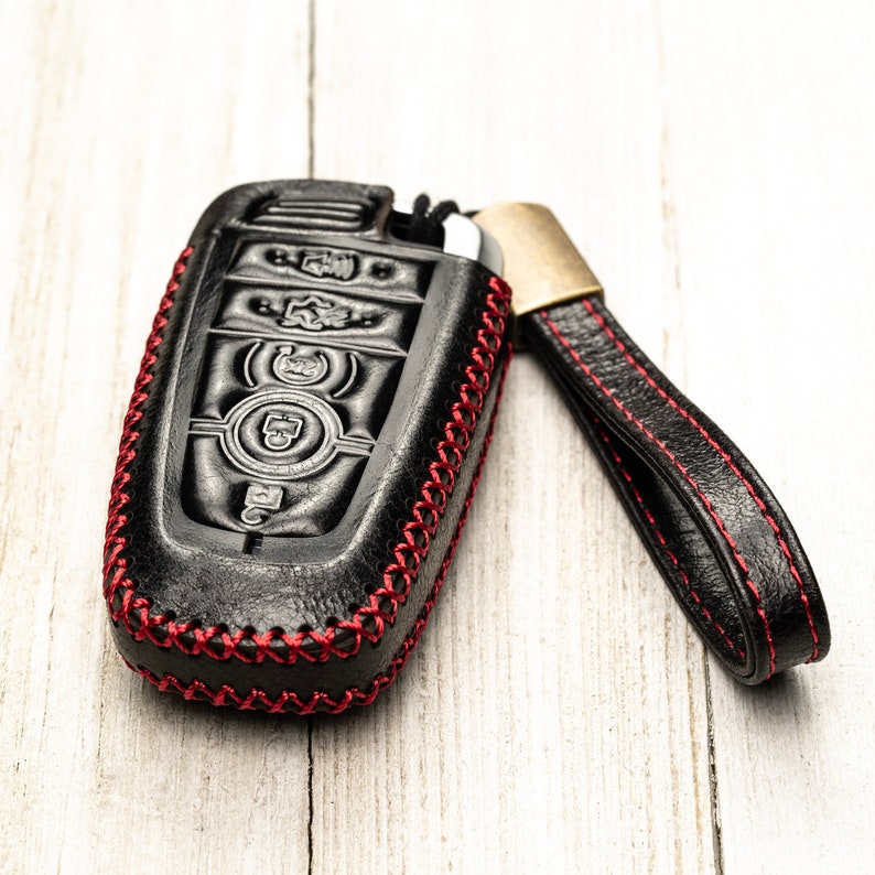 Cowhide Leather Key Fob Case: Compatible With Ford Mustang & Mach-e, 5 ...
