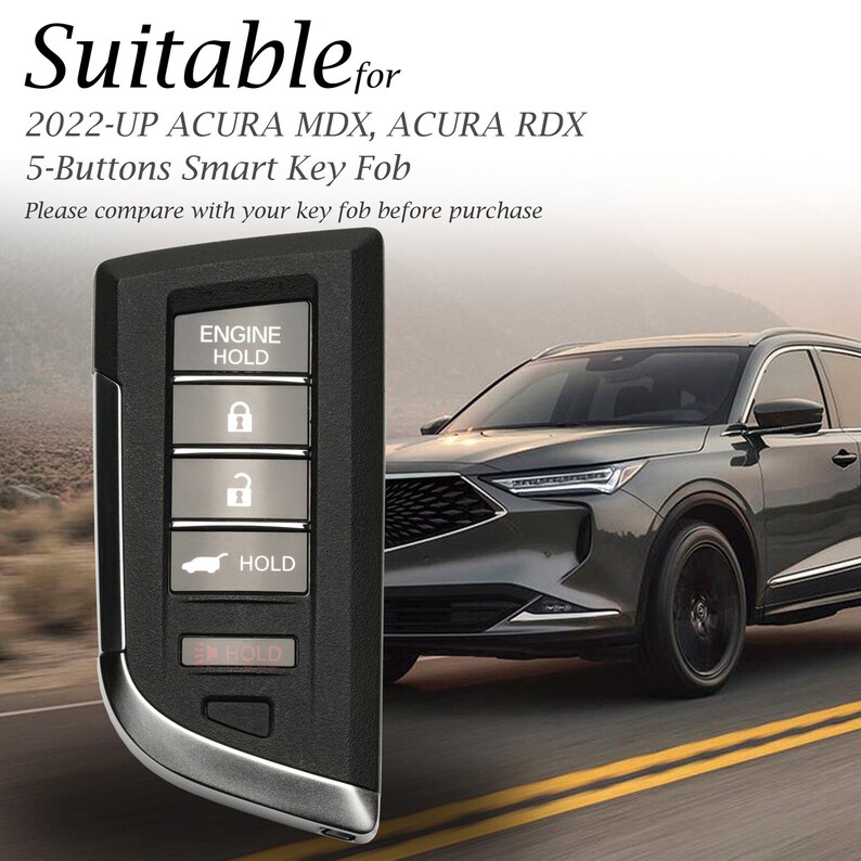 Vitodeco 5-button Leather Smart Key Fob Case Compatible With Acura MDX ...