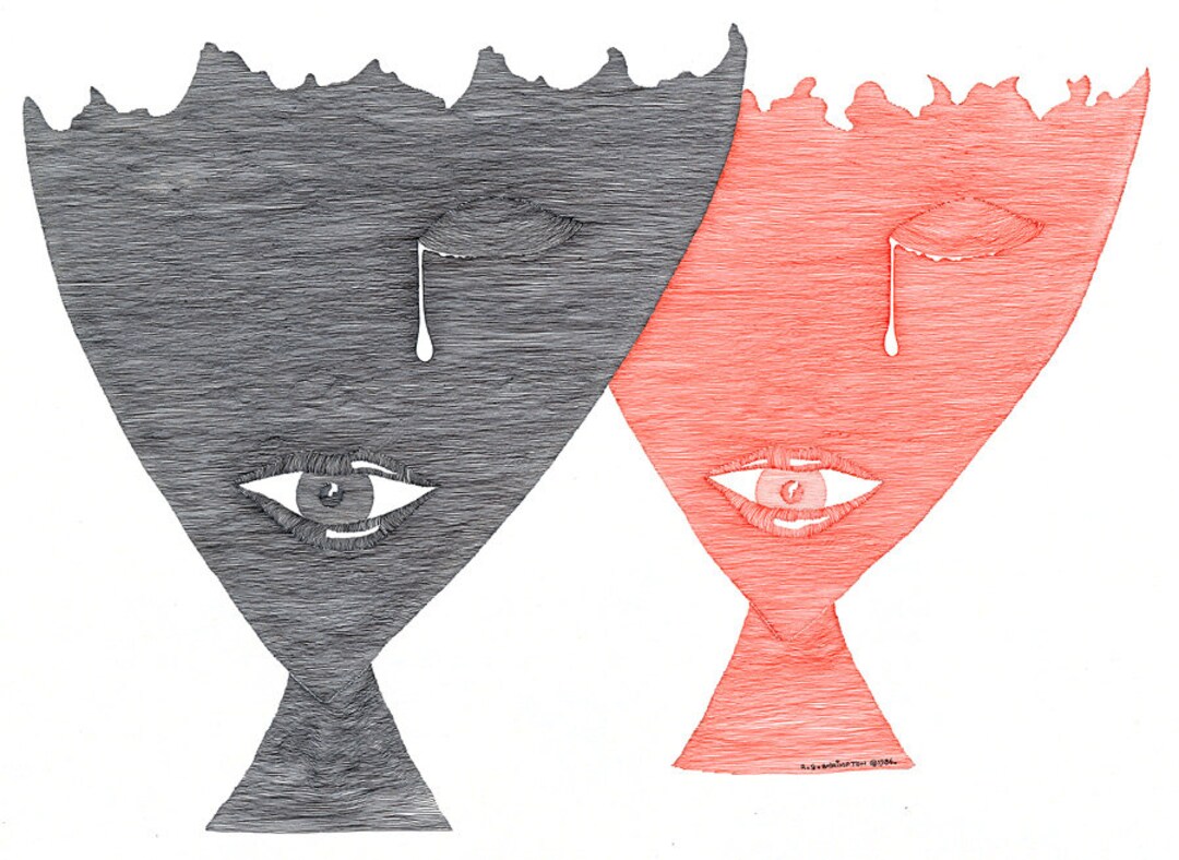 Pen and Ink Art Print - 'surreal Emotions' (20x16") - Etsy