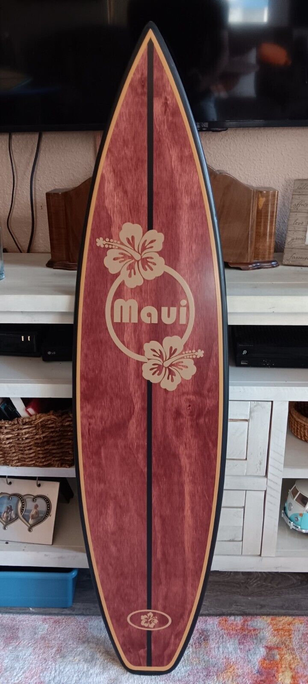 MAUI Wood Wall Art Surfboard Decor 4FT Lahaina Strong - Etsy