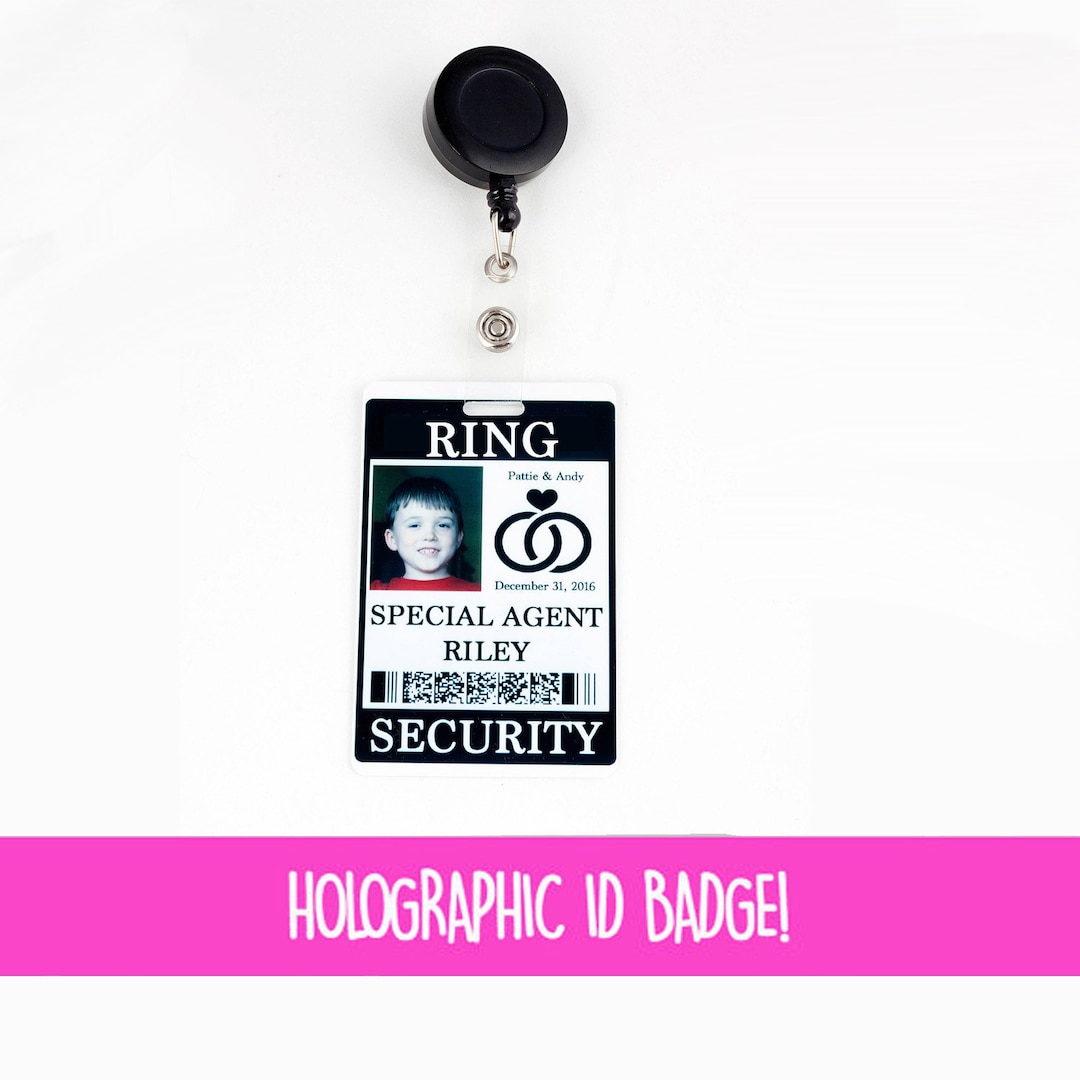 Ring Security ID Badge With Badge Reel - Wedding Ring Bearer ...