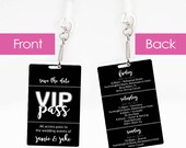 Set of 10 Wedding Save the Date VIP Pass Wedding Itinerary - Etsy