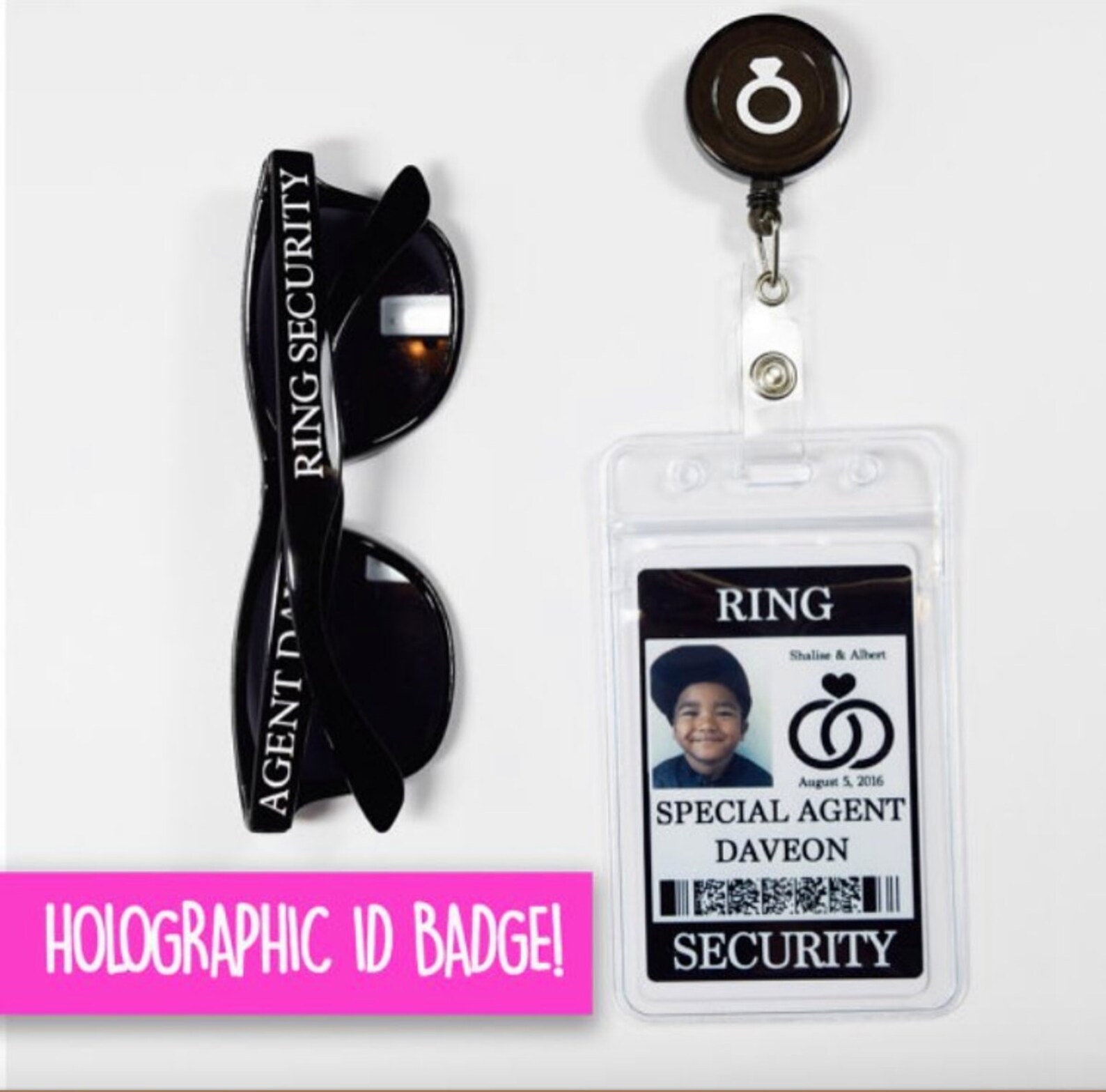 Ring Security ID Badge Set With Sunglasses and Add-on Items | Etsy
