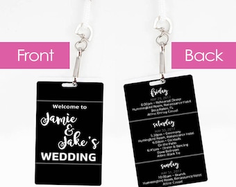 Set of 10 Wedding Welcome Tags Wedding Itinerary Lanyard - Etsy