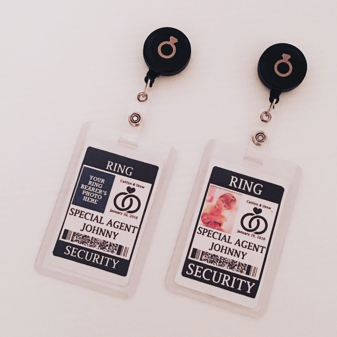 SET OF 2 Ring Security ID Badges with Badge Reels Wedding | Etsy