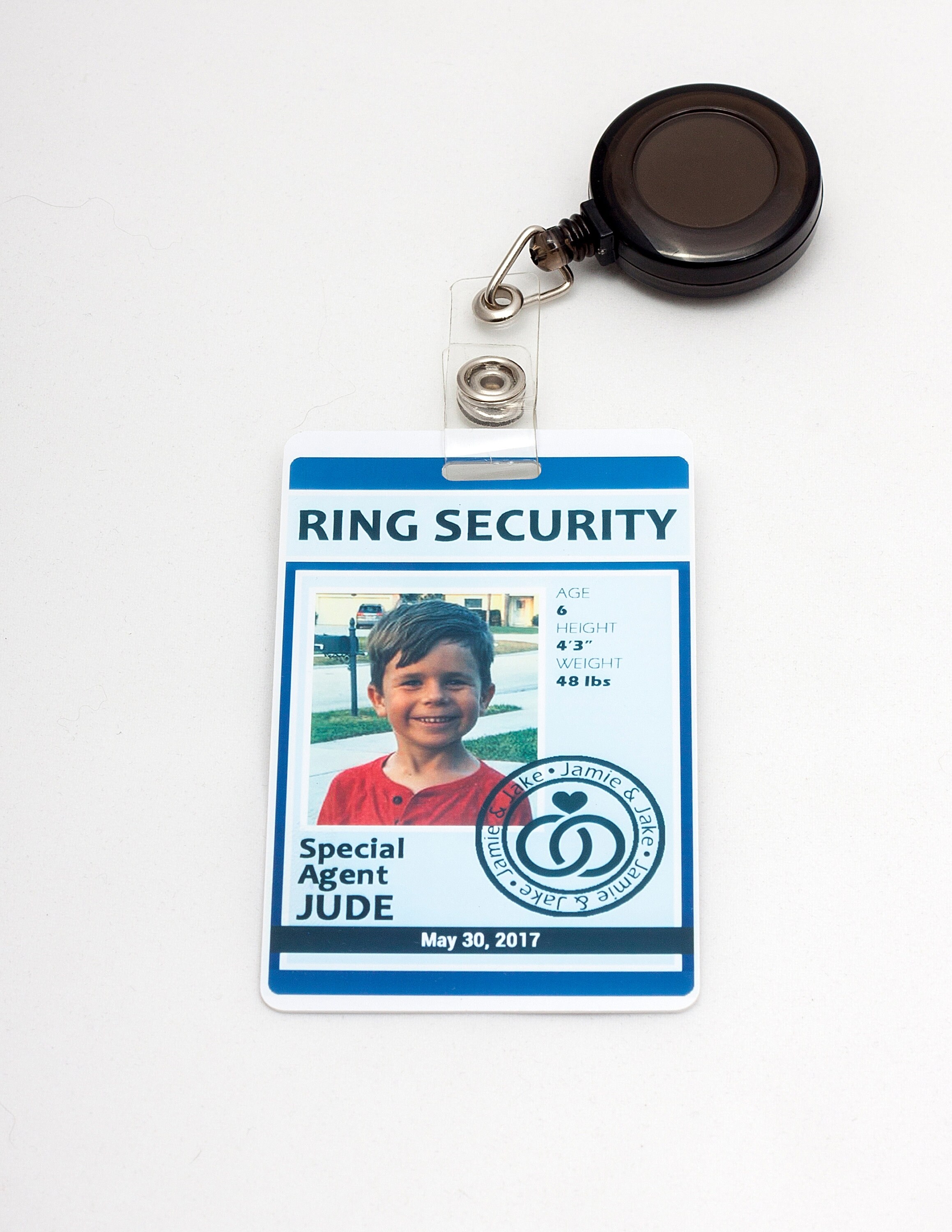 Ring Security ID Badge in BLUE Wedding Ring Bearer | Etsy