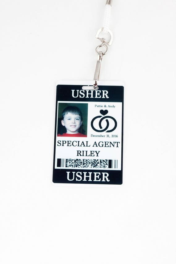 Usher Gift Security ID Badge With Badge Reel Wedding Party - Etsy