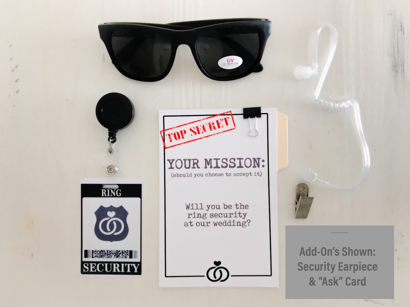 Ring Security ID Badge Set With Sunglasses Wedding Ring - Etsy