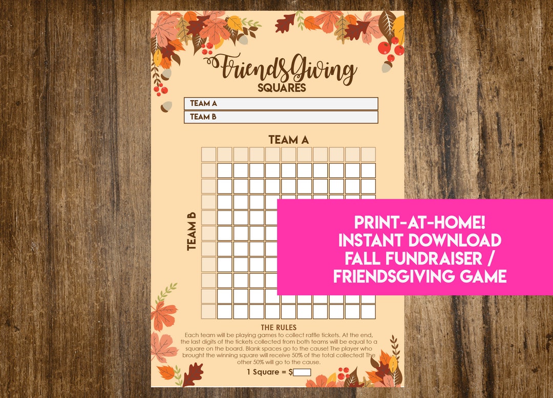 INSTANT DOWNLOAD Friendsgiving Squares: Thanksgiving Party Game ...
