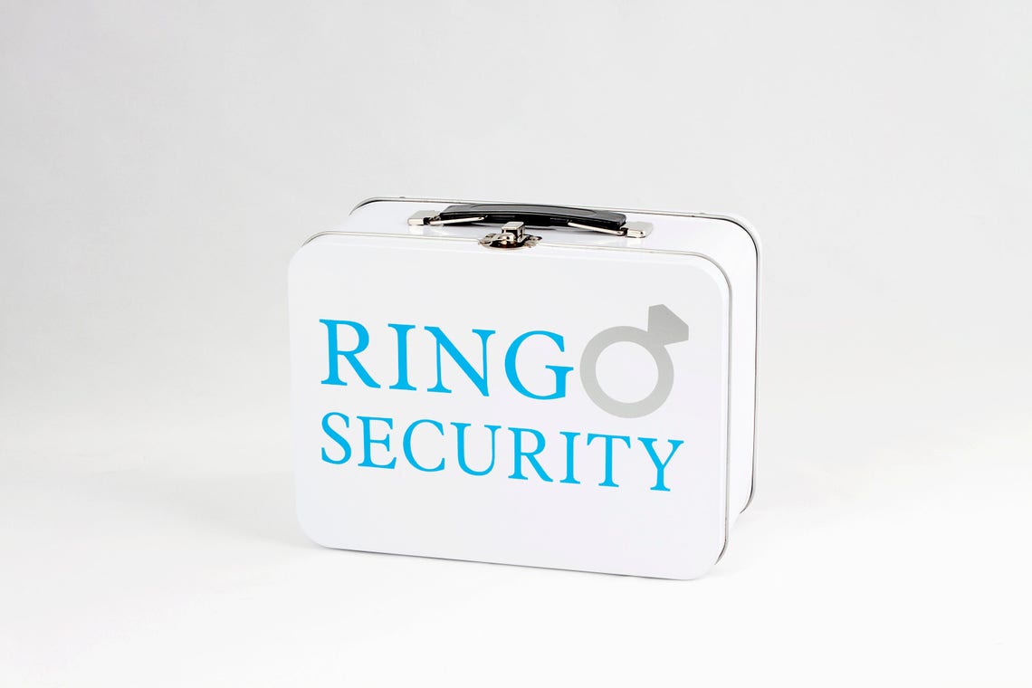 Black Ring Security Box With Ring Pillow - Complete With Coloring Book ...