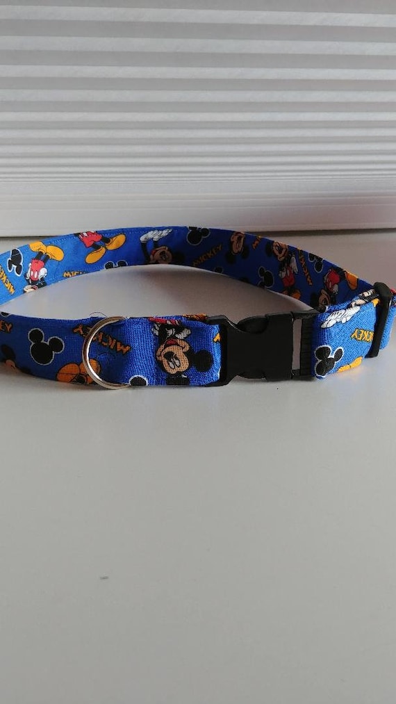 Dog Collar Mickey Mouse Dog Collar Fabric Dog Collar | Etsy